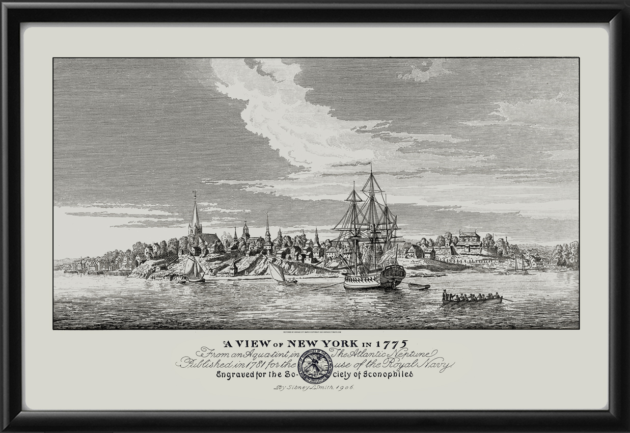 New York City NY 1775 Restored Map | Vintage City Maps