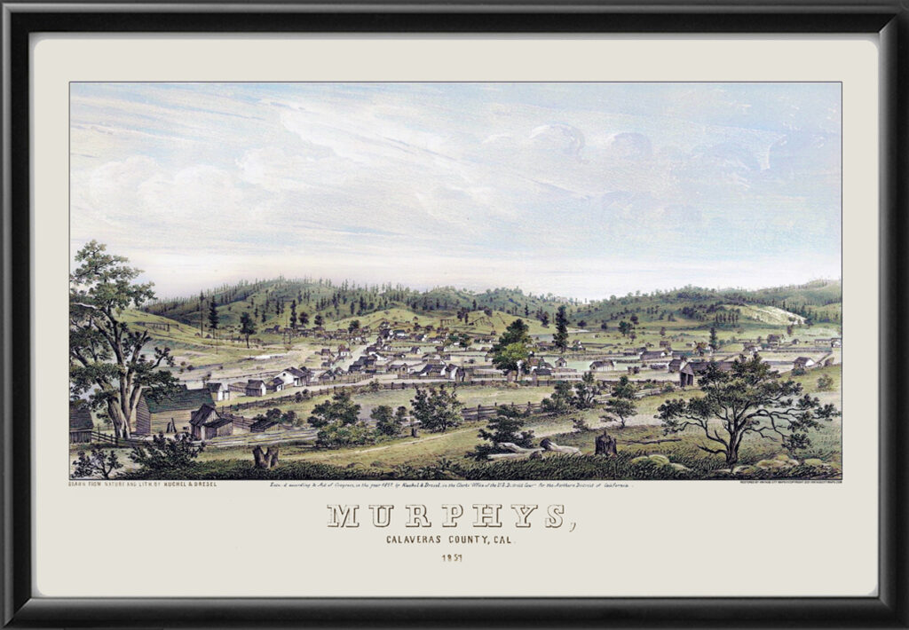 Murphys CA 1857 (Color) Restored Map | Vintage City Maps
