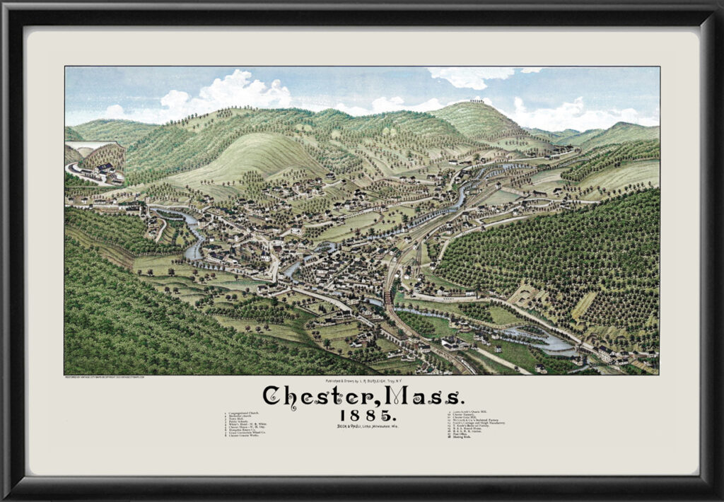 Chester MA 1885 (Color) Restored Map | Vintage City Maps