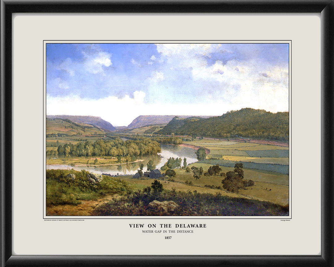 Delaware River 1857 - Vintage City Maps, Restored Views