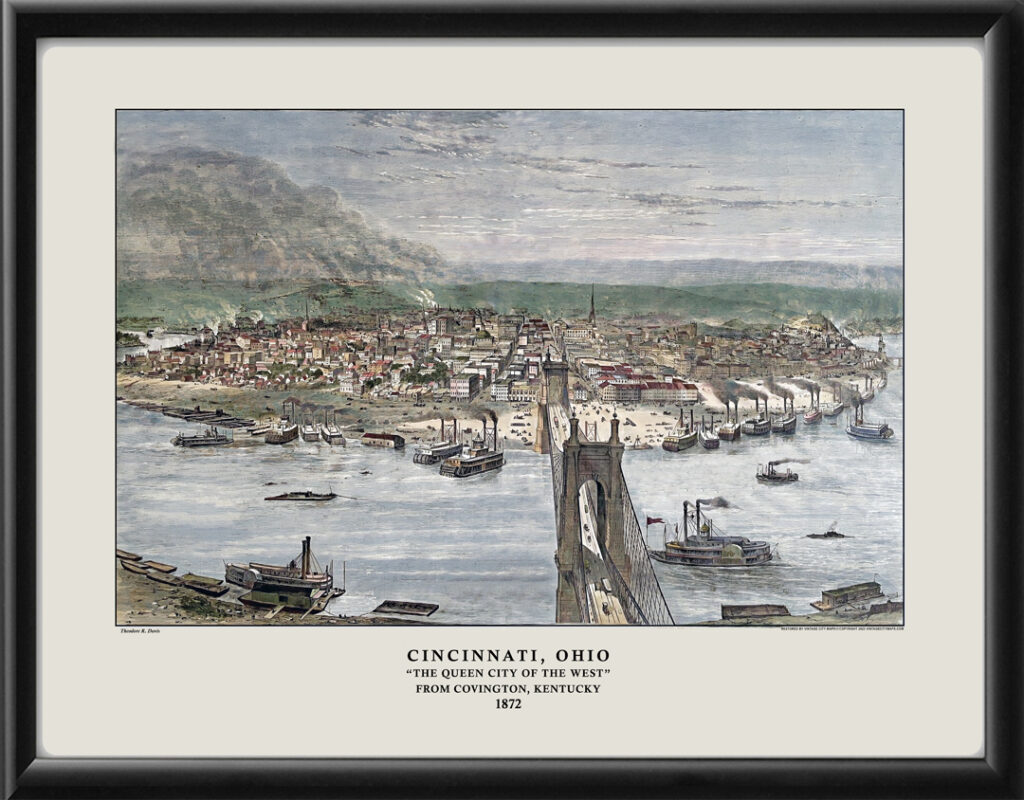 Cincinnati OH 1872 Restored Map | Vintage City Maps