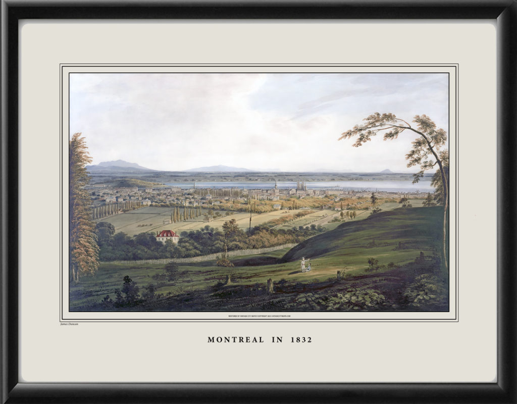 Montreal Canada 1832 Restored Map | Vintage City Maps