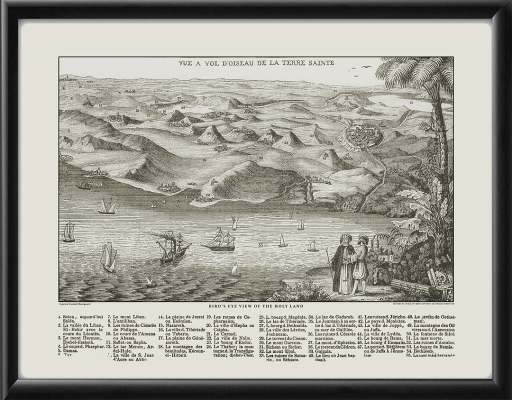 The Holy Land 1867 Restored Map | Vintage City Maps