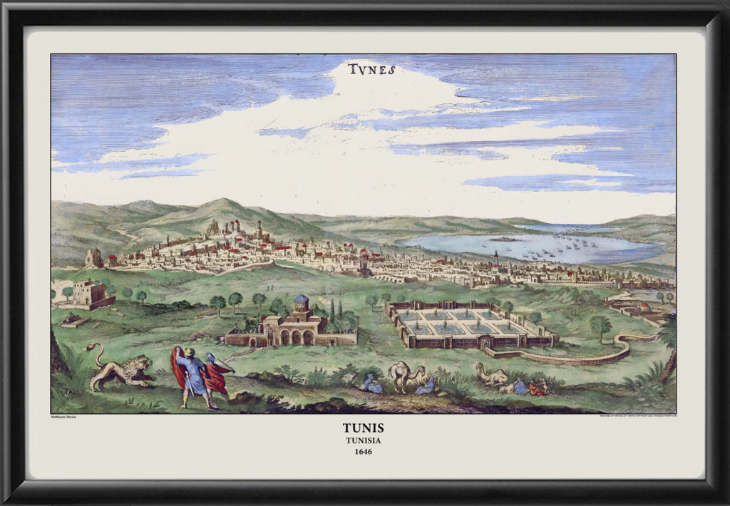 Tunis, Tunisia 1646 Restored Map | Vintage City Maps