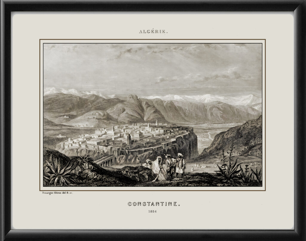 Constantine, Algeria 1854 Restored Map | Vintage City Maps