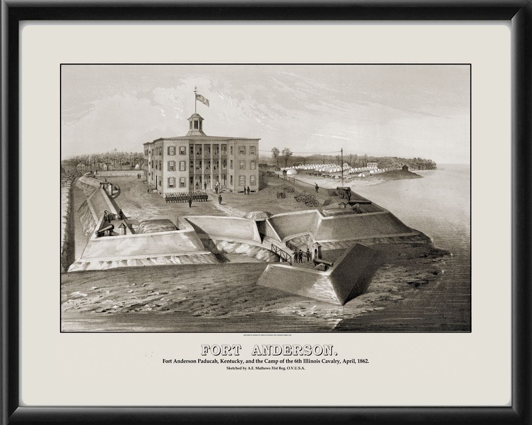 Fort Anderson, Kentucky 1862 Restored Map | Vintage City Maps