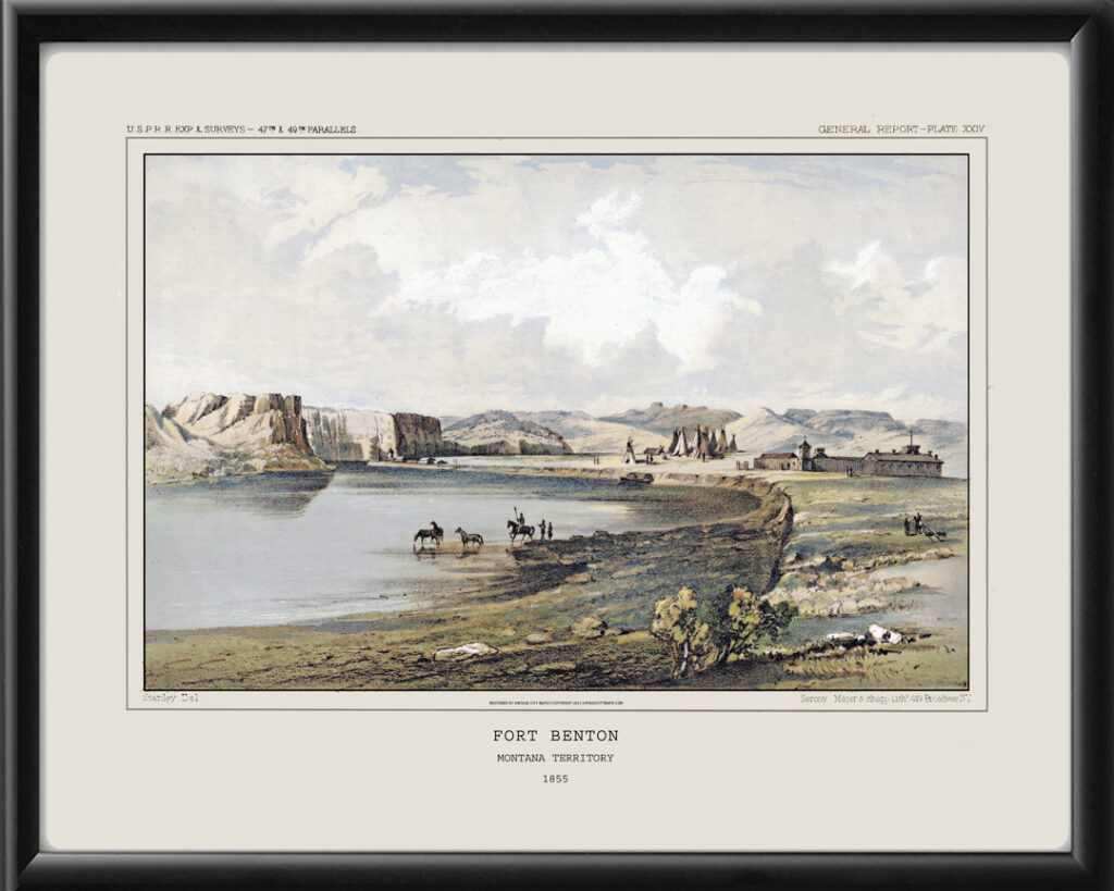 Fort Benton, Montana 1855 | Vintage City Maps