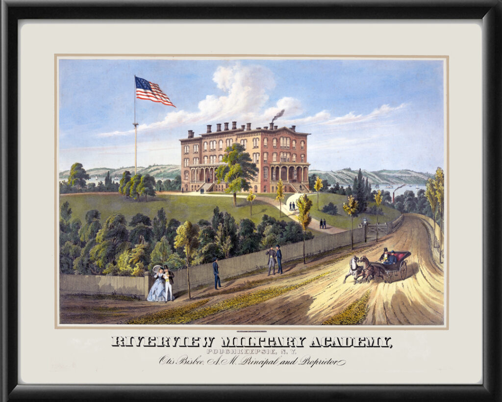 Riverview Military Academy 1875 Restored Map | Vintage City Maps