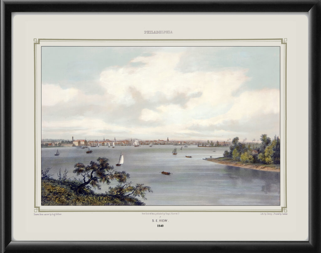 Philadelphia PA 1840 Restored Map | Vintage City Maps