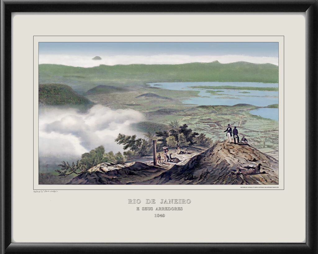 Rio de Janeiro Brazil 1852 (Color) - Vintage City Maps