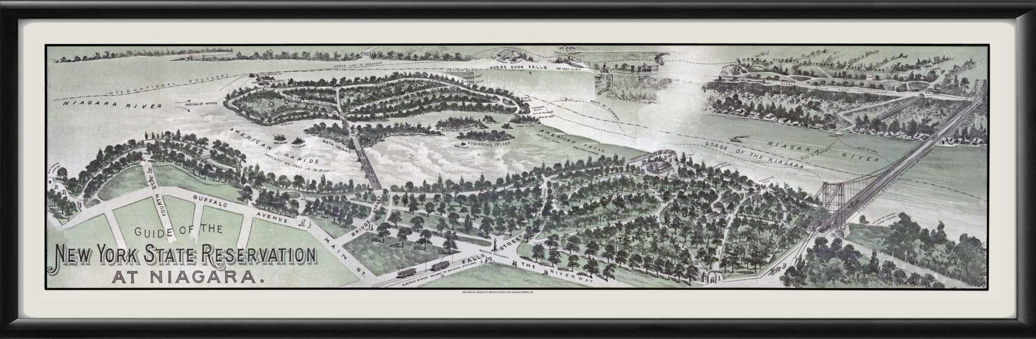 Niagara Falls 1890 Restored Map | Vintage City Maps