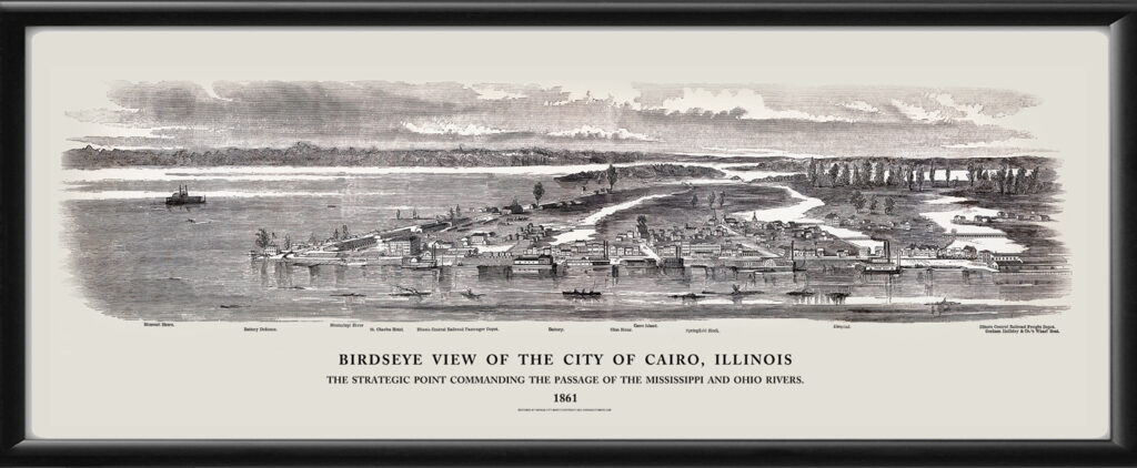 Cairo IL 1861 Restored Map | Vintage City Maps