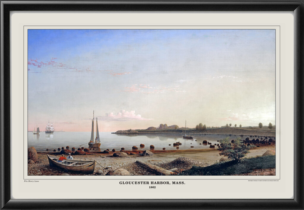 Gloucester Harbor MA 1862 Restored Map | Vintage City Maps
