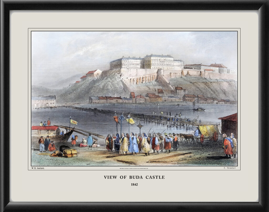 Budapest Hungary 1842 Restored Map | Vintage City Maps