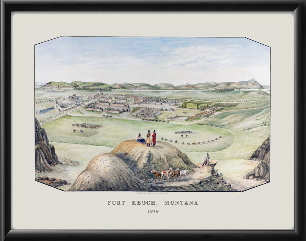 Fort Keogh MT 1878 Restored Map | Vintage City Maps
