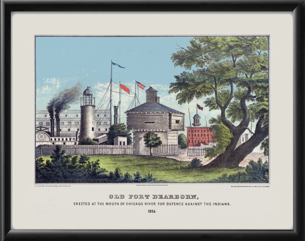 Fort Dearborn MI 1856 Restored Map | Vintage City Maps