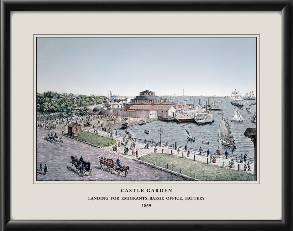 New York City NY - Castle Garden 1869 Restored Map | Vintage City Maps