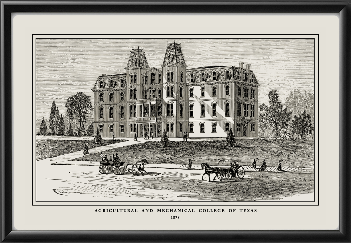 Texas A&M University 1878 | Vintage City Maps - Restored View