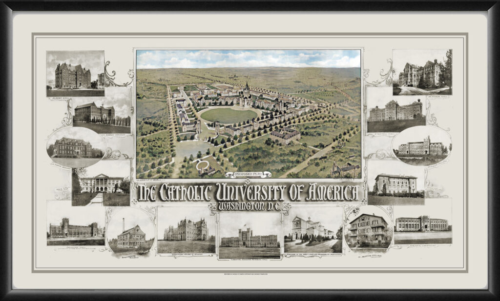 Catholic University - Washington, D.C. 1914 Restored Map | Vintage City ...