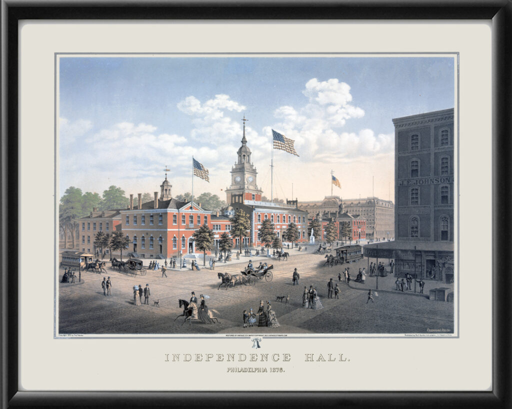 Philadelphia PA 1876 - Independence Hall - Restored View | Vintage City ...