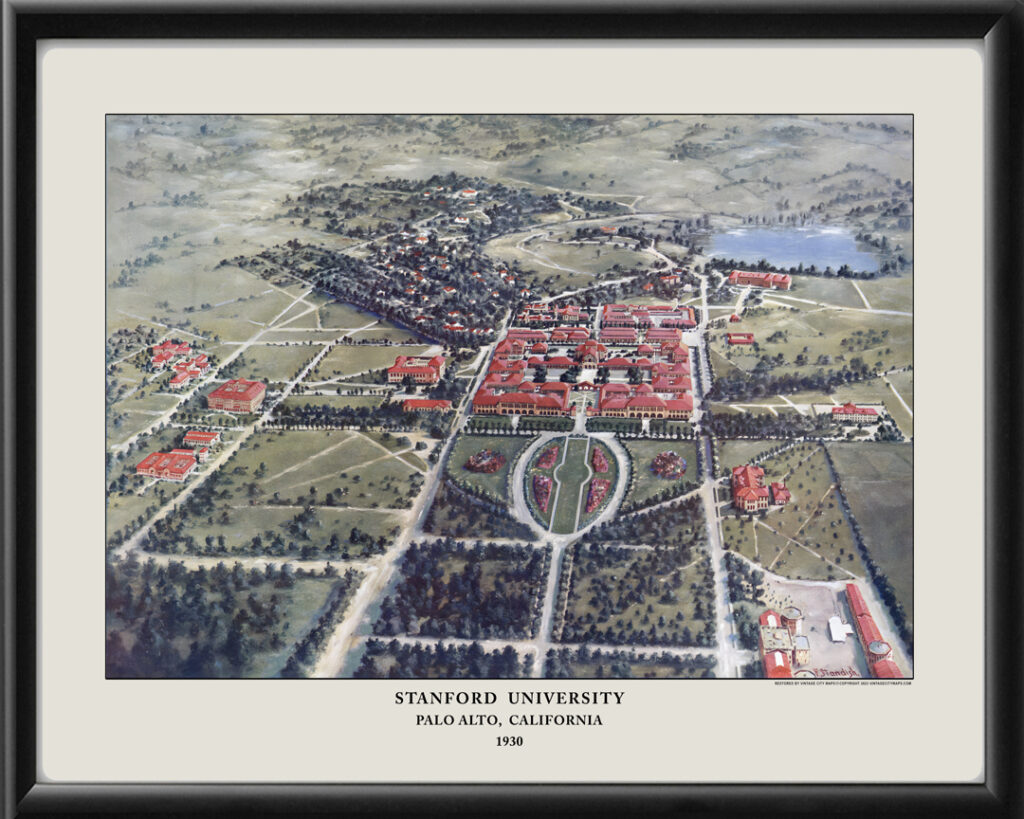 Stanford University 1930 | Vintage City Maps - Restored City Views