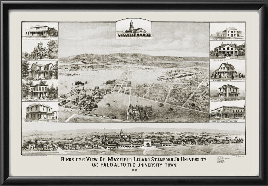 Stanford University 1888 - Vintage City Maps