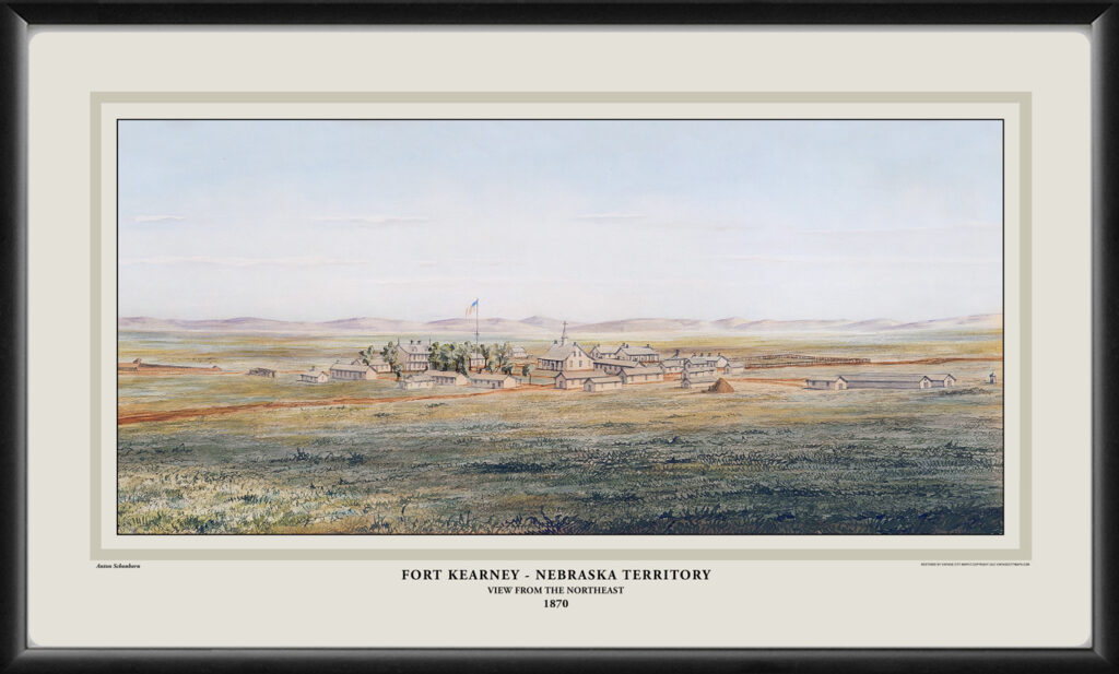 Fort Kearney NE 1870 Restored Map | Vintage City Maps