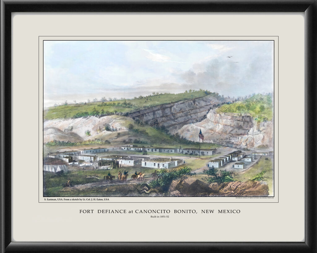 Fort Defiance at Canoncito Bonito 1854 Restored Map | Vintage City Maps