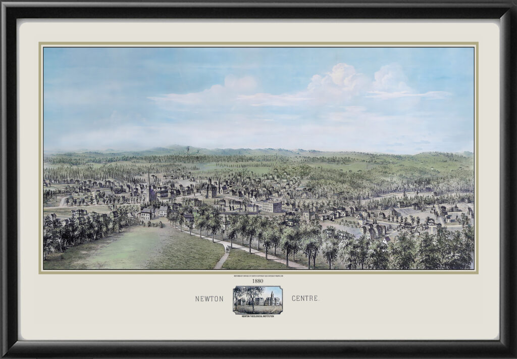 Newton Centre MA 1880 Restored Map | Vintage City Maps
