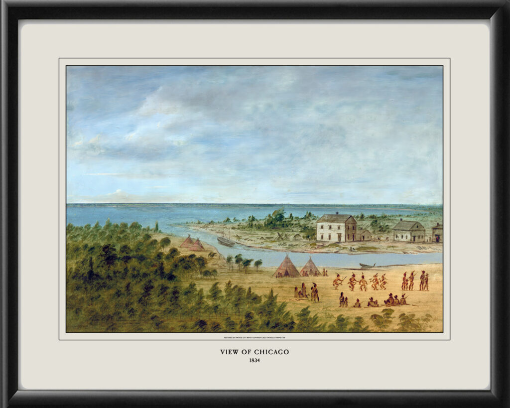 Chicago IL 1834 | Vintage City Maps - Restored City Views