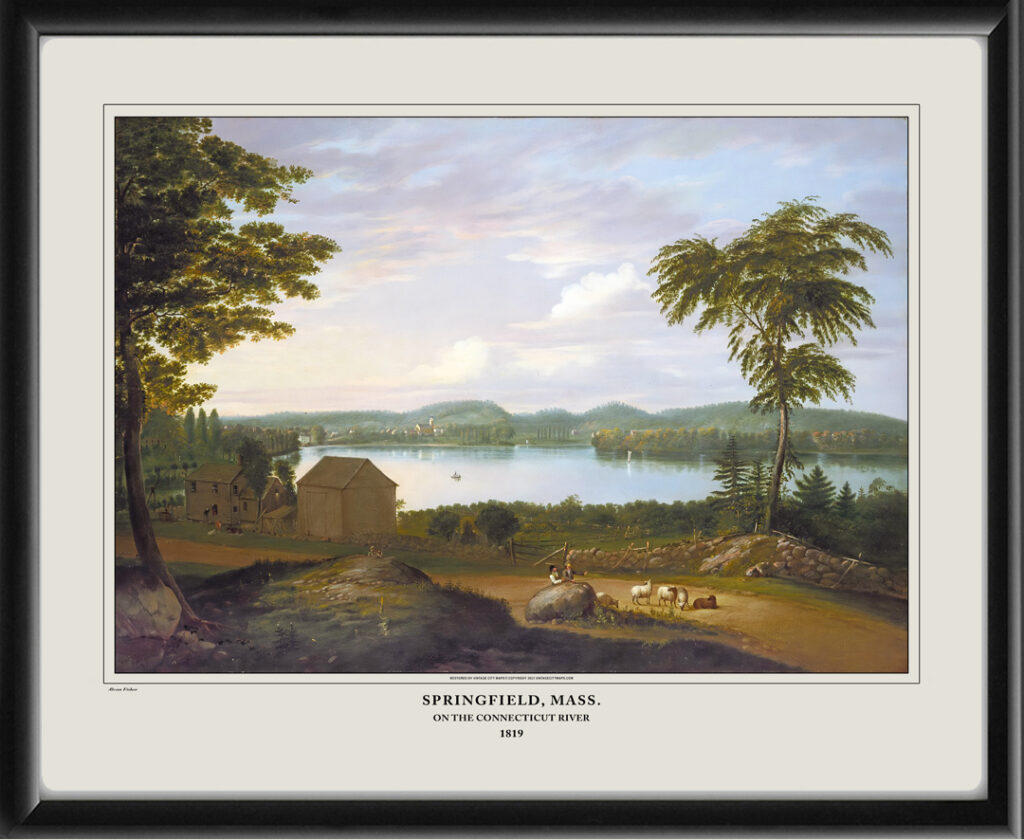 Springfield MA 1819 - On the Connecticut River (Color)