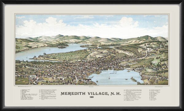 Meredith NH 1889 (Color) Restored Map | Vintage City Maps