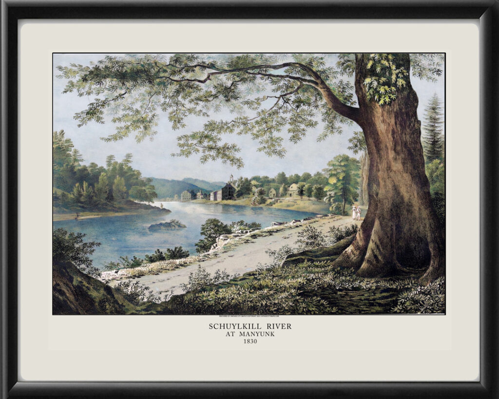 Philadelphia PA 1830 - Manayunk (Color) | Vintage City Maps - Restored ...