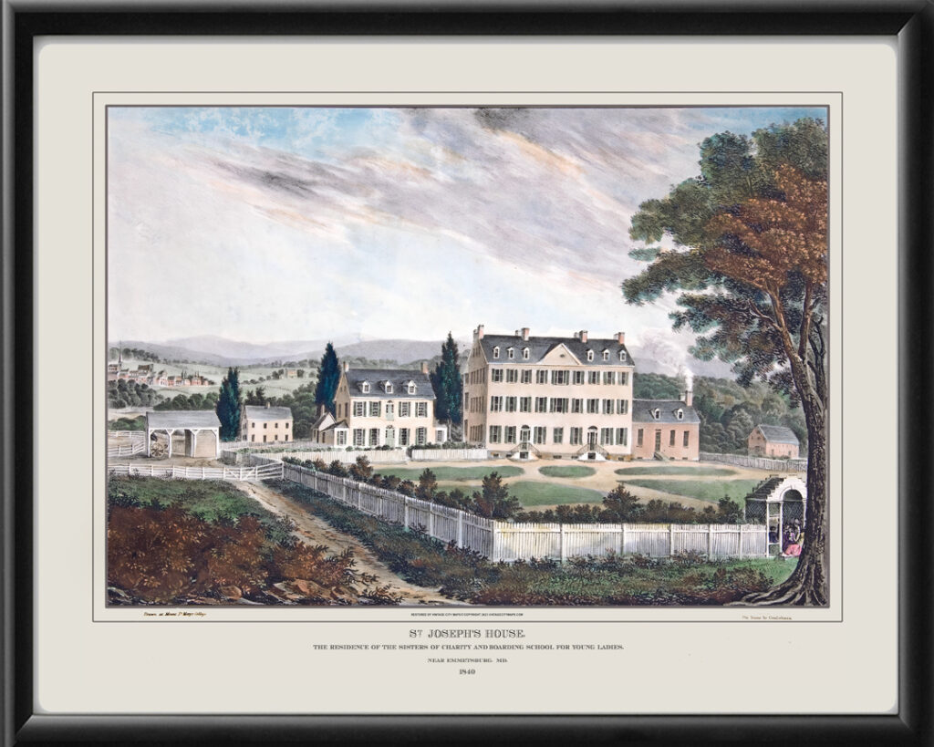 Mount St. Mary's College - Emmetsburg MD 1840 | Vintage City Maps ...