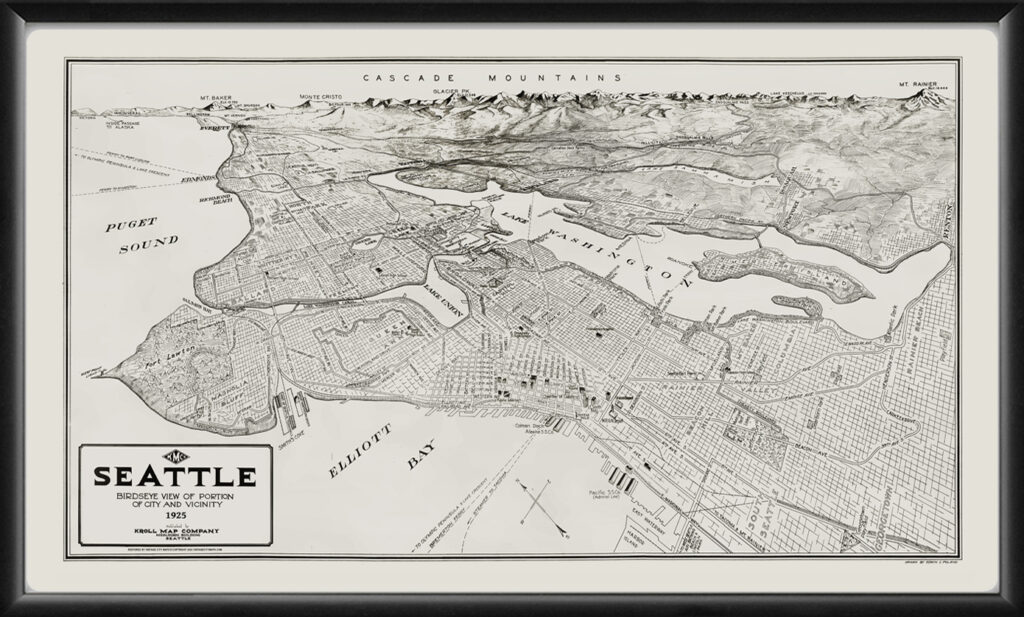 Seattle, WA 1925 - Vintage City Maps