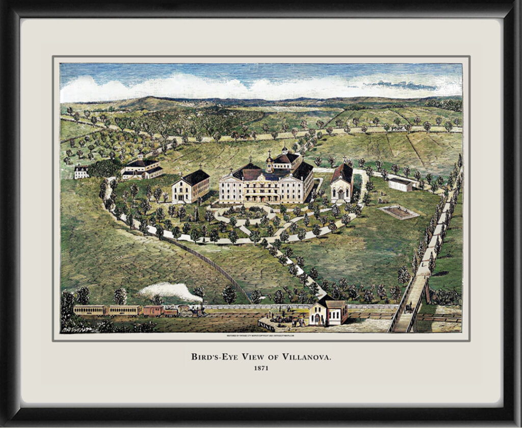Villanova University 1871 (Color) Restored Map | Vintage City Maps
