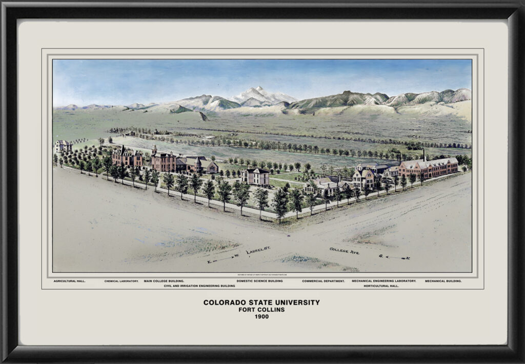 Colorado State University, Fort Collins, CO 1900 (Color) - Vintage City ...
