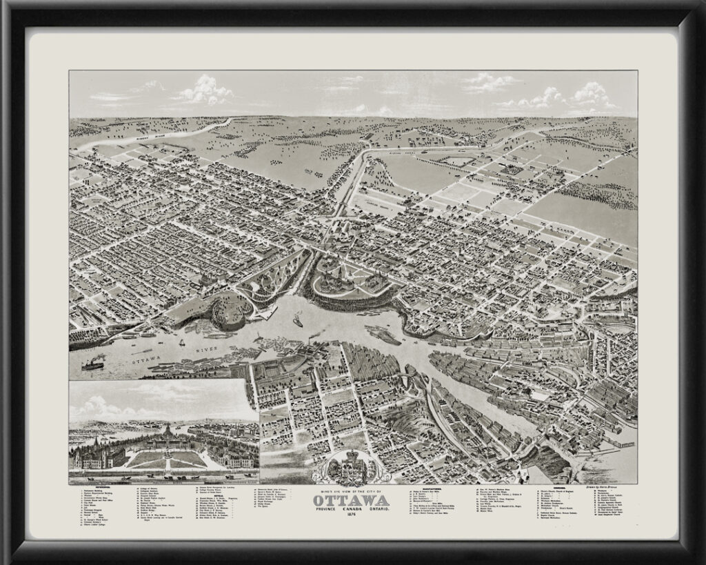 Ottawa, Ontario, Canada 1876 - Vintage City Maps