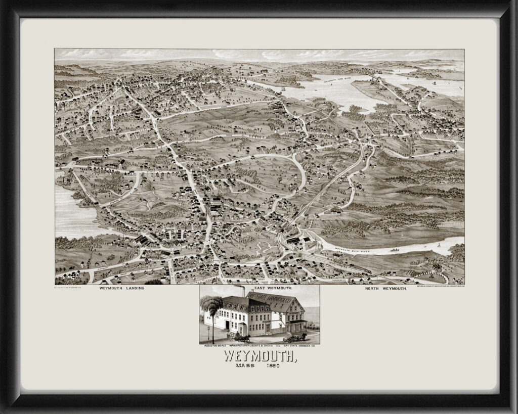 Weymouth MA 1880 Restored Map | Vintage City Maps