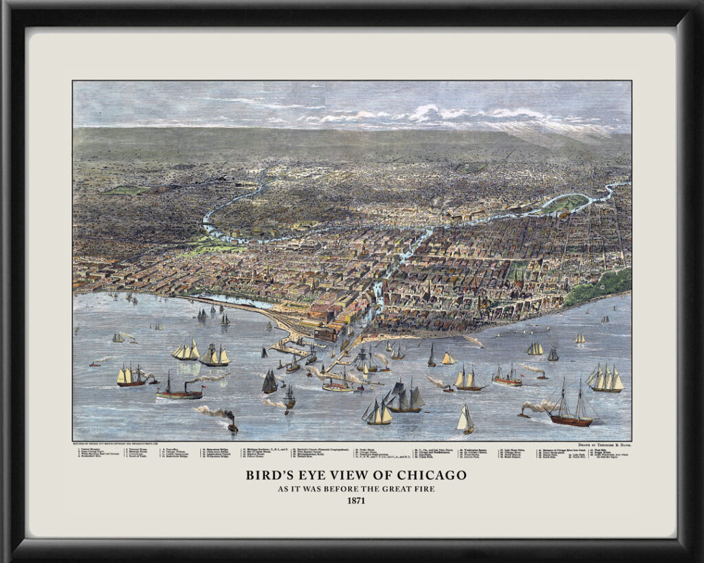 Chicago IL 1871 #2 Restored Map | Vintage City Maps
