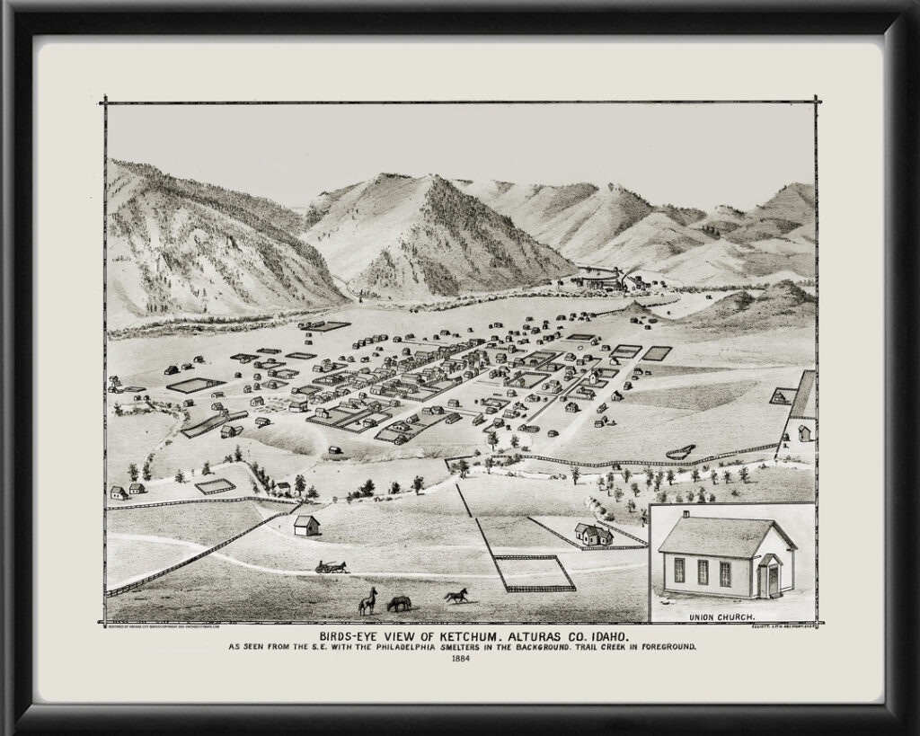 Ketchum, Idaho, 1884 Restored Map | Vintage City Maps