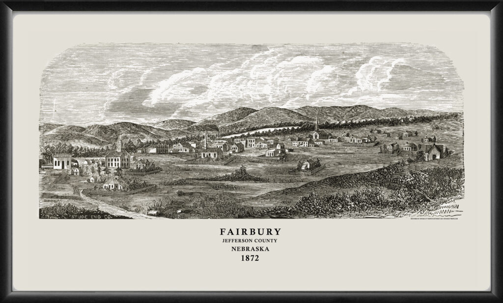 Fairbury NE 1872 Restored Map | Vintage City Maps
