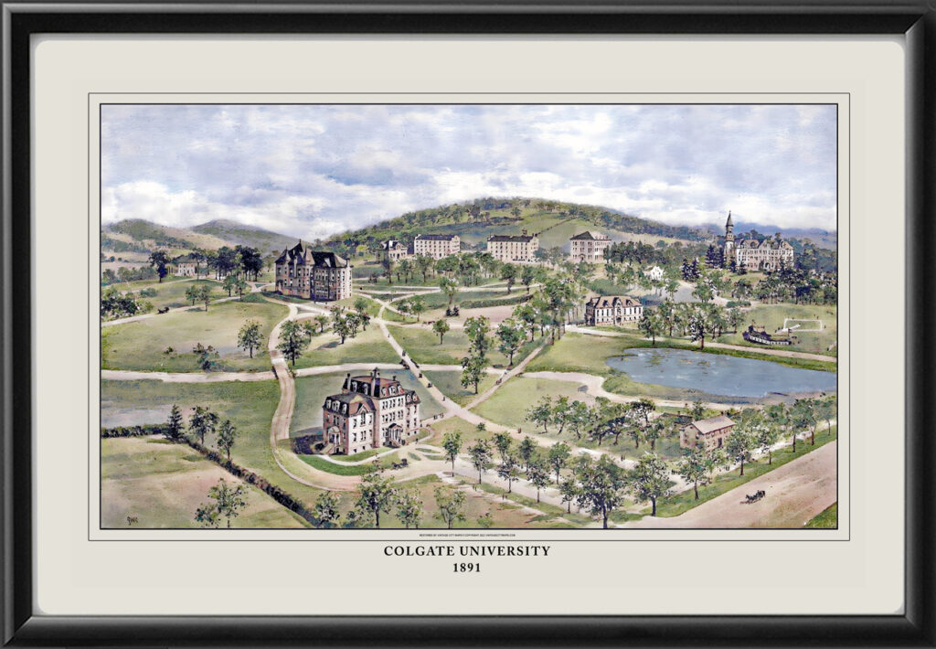 Colgate University - Hamilton NY 1891 (Color) Restored Map | Vintage ...