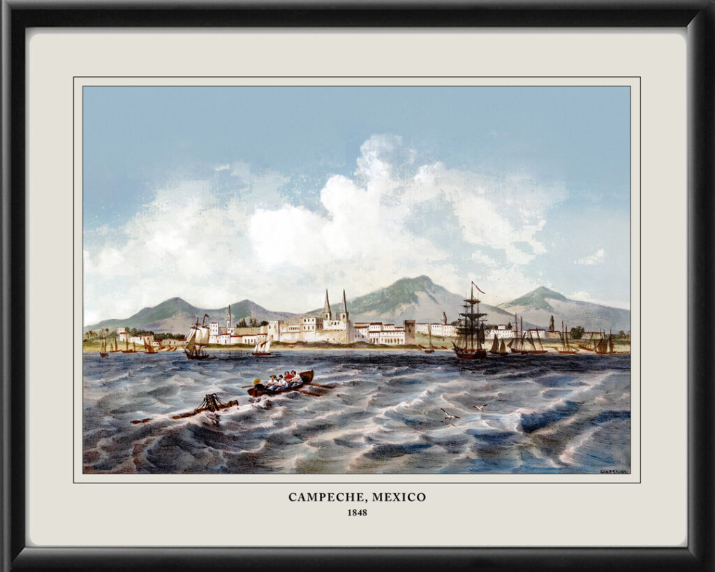 Campeche Mexico 1848 Restored Map | Vintage City Maps