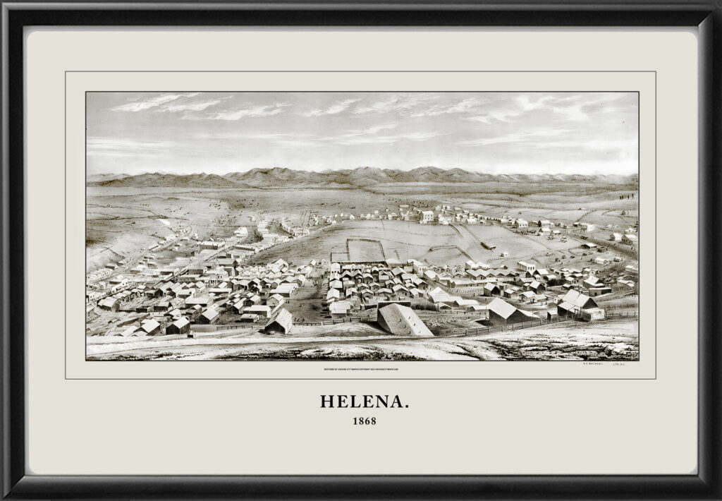 Helena MT 1868 Restored Map | Vintage City Maps