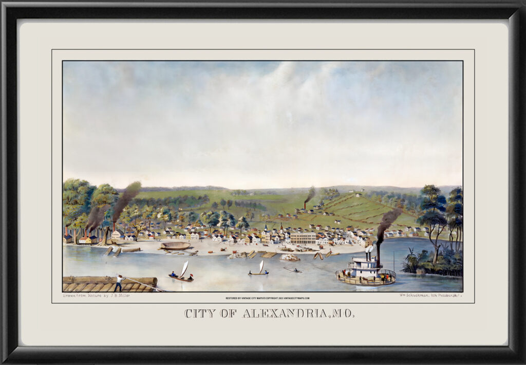 Alexandria, MO 1875 Restored Map | Vintage City Maps