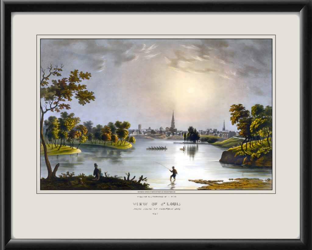 St. Louis MO 1840 Restored Map | Vintage City Maps