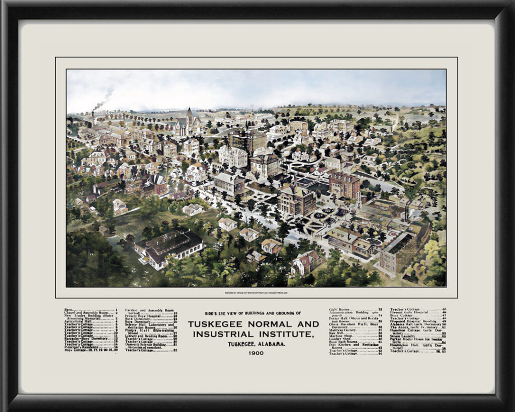 Tuskegee Normal and Industrial Institute 1900 (Color) Restored Map ...