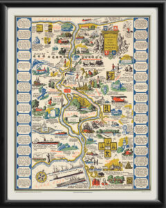 Romance Map of the Niagara Frontier 1931 - Vintage City Maps