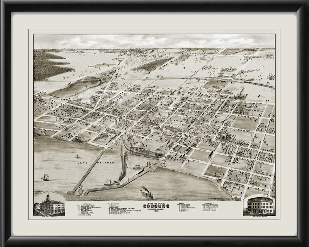 Cobourg, Ontario, Canada 1874 - Vintage City Maps